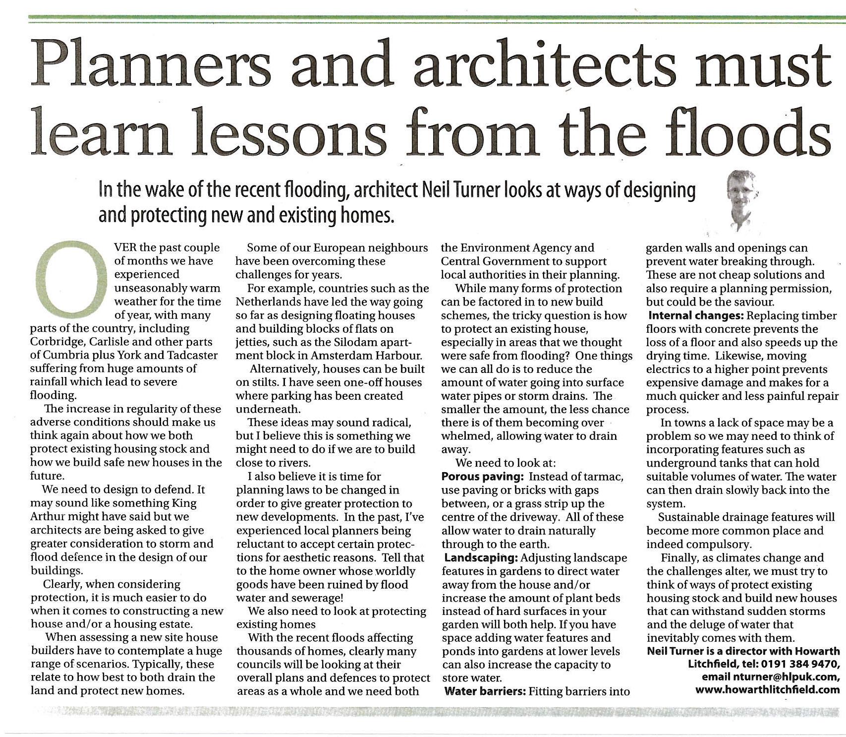 Article By Neil Turner Printed In The Journal Saturday 16 January 2016 Howarth Litchfield 